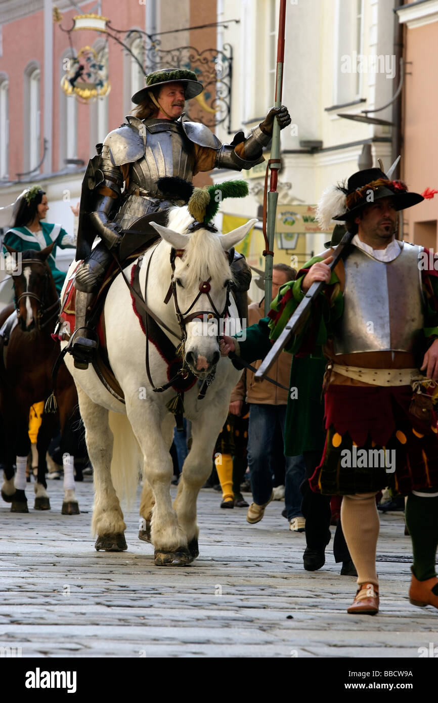 Knight in Amour at the Saint George Horse Parade Traunstein Bavaria ...