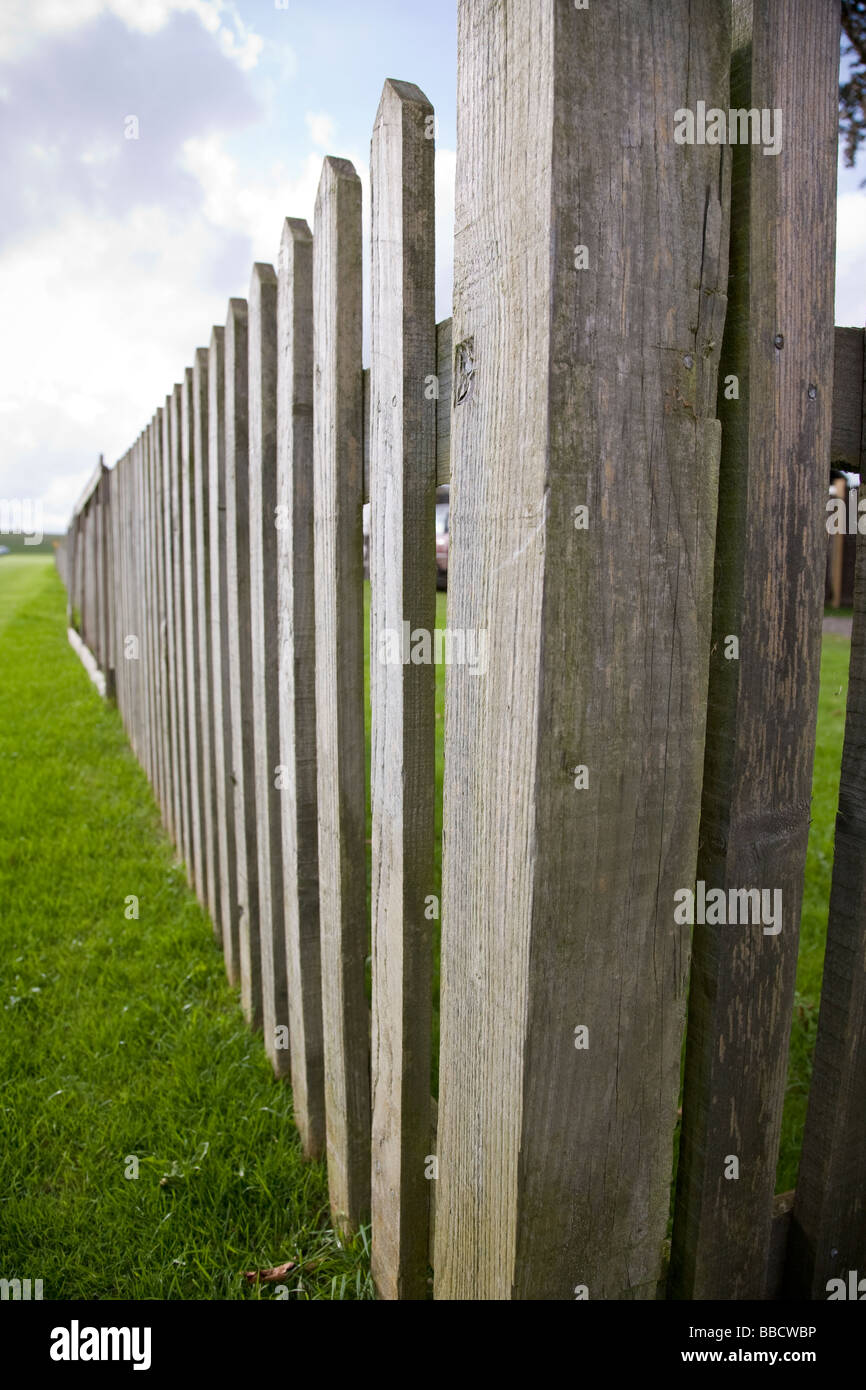 Wooden fencing showing perspective, England Stock Photo - Alamy
