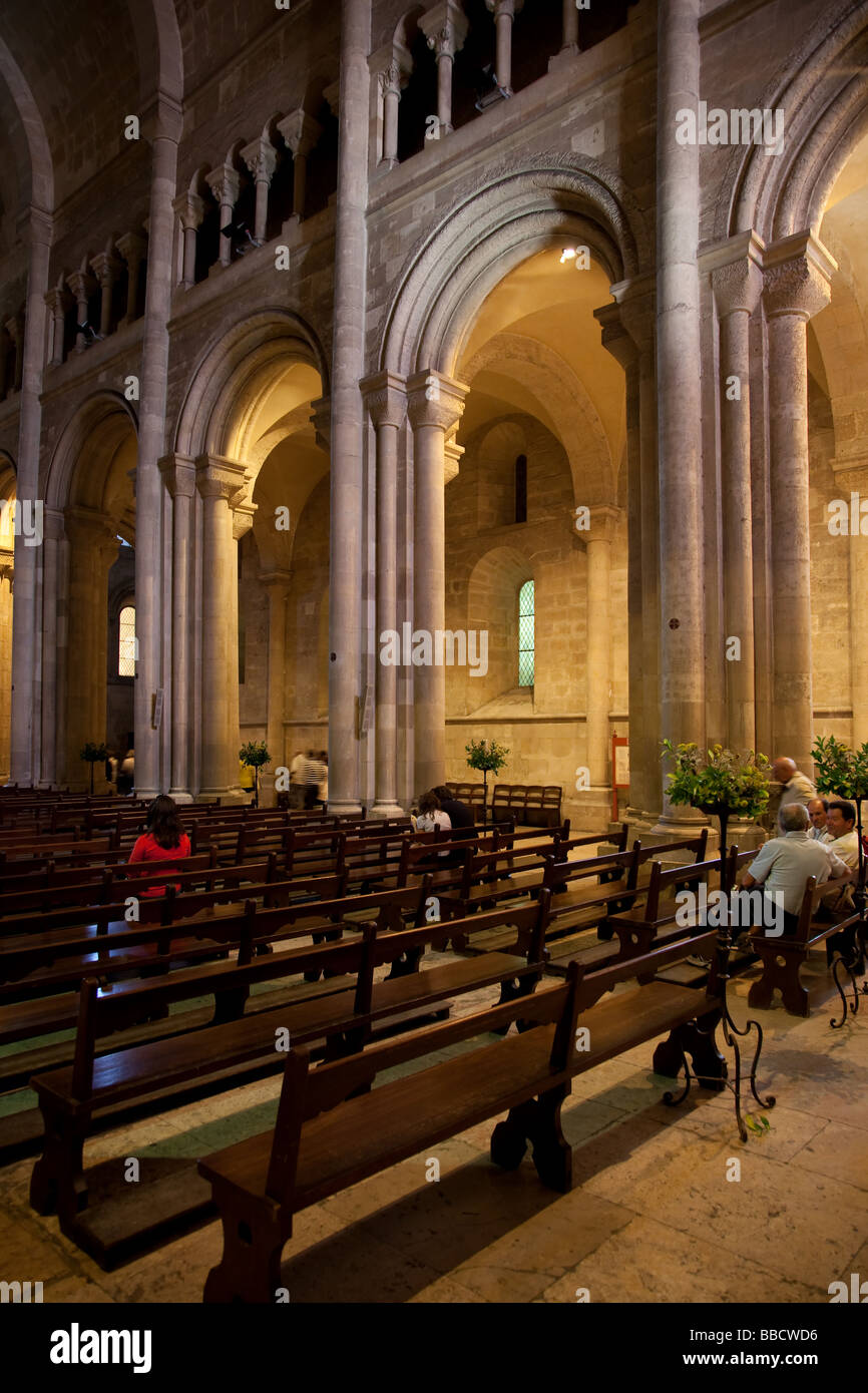 Interior of the Sé de Lisboa (Lisbon Cathedral), Portugal. The only ...