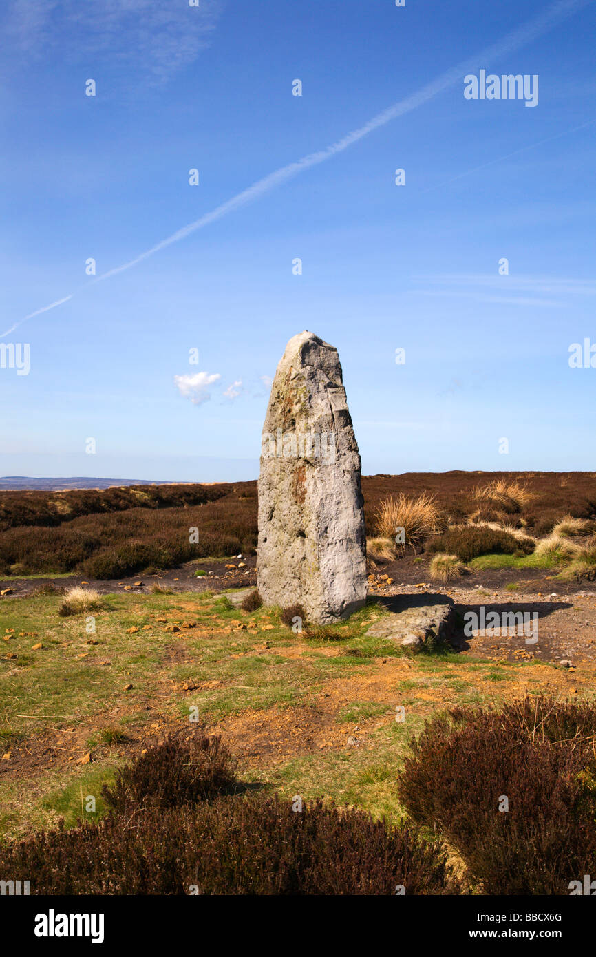 Standing Stone Blakey Ridge North York Moors England Stock Photo - Alamy