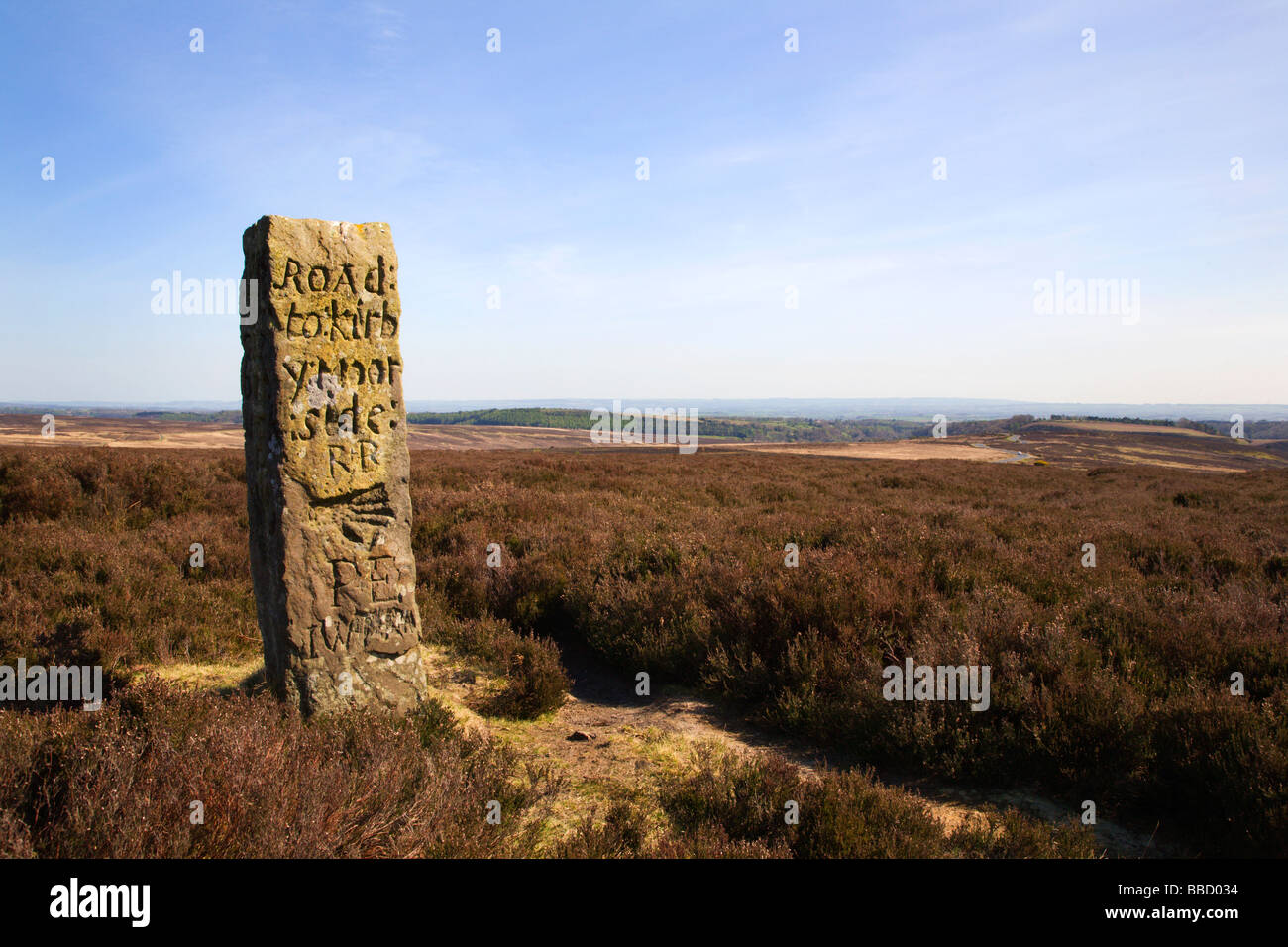 Kirkbymoorside Old Road Sign Blakey Ridge North York Moors Engla Stock ...