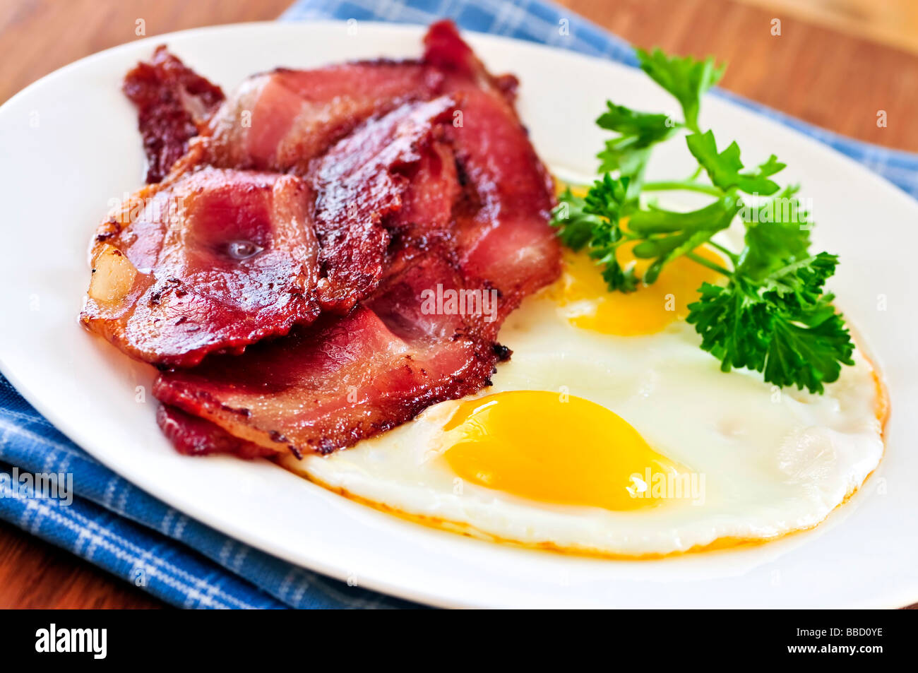 Bacon with fried eggs hi-res stock photography and images - Alamy