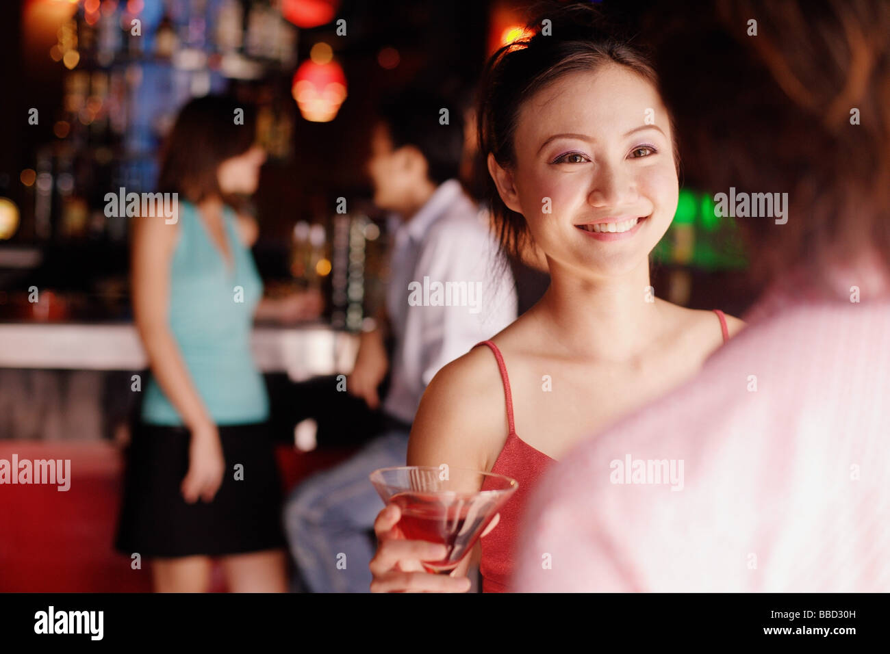 Woman facing man, over the shoulder view Stock Photo - Alamy