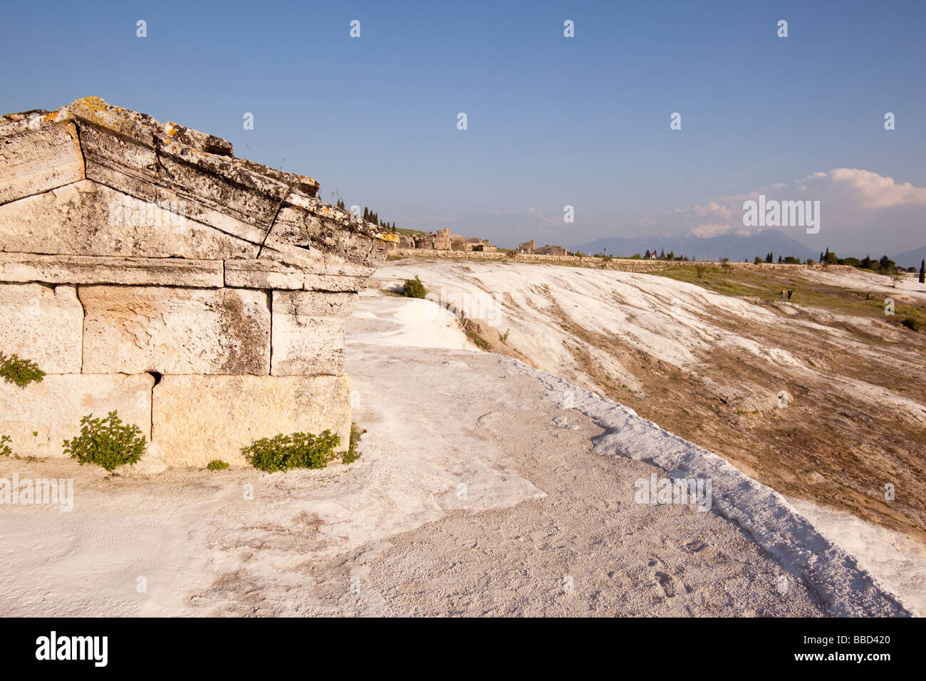 Ancient roman structure and mineral deposits at Hierapolis near ...