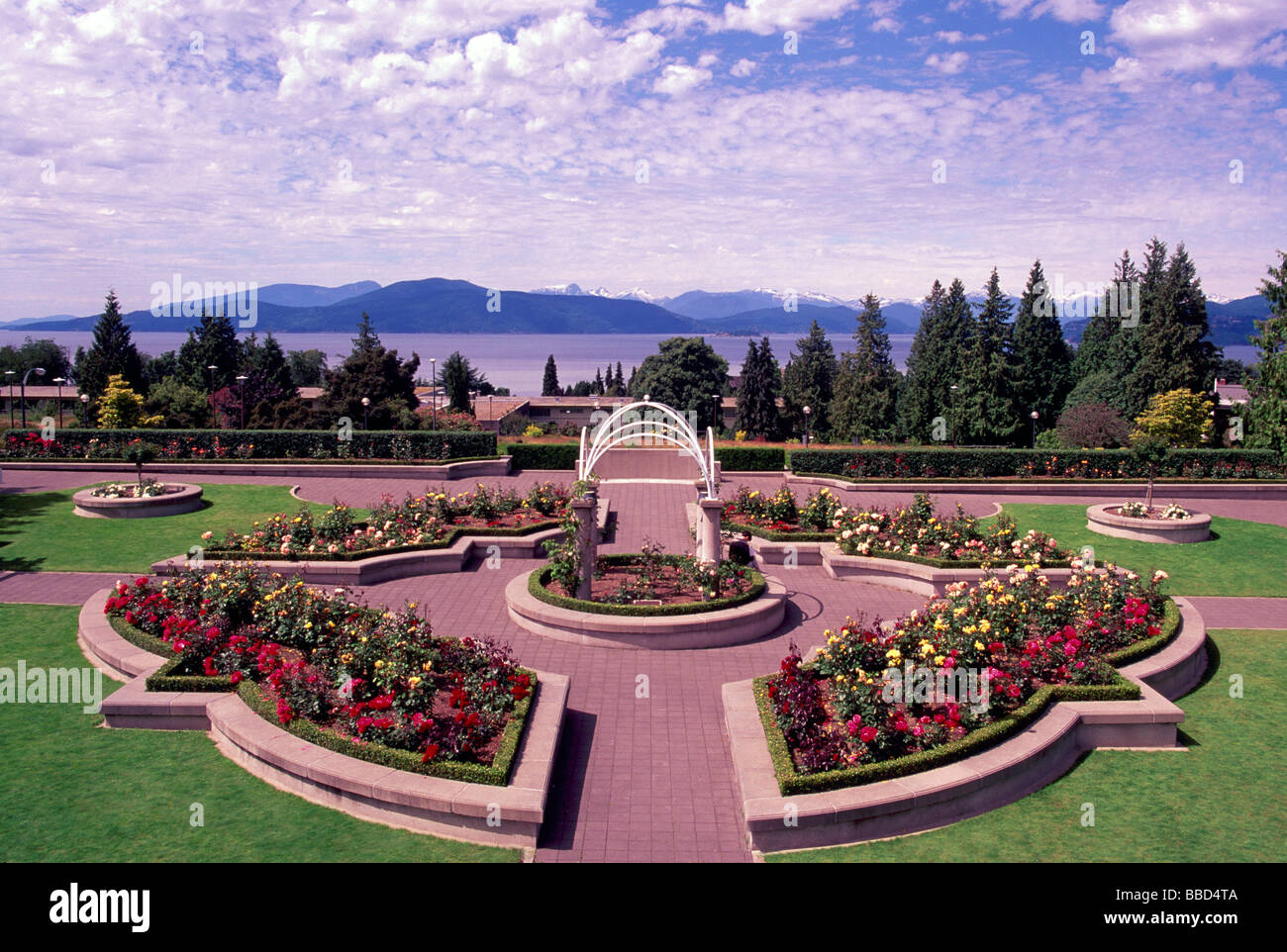 Rose Garden at University of British Columbia (UBC) overlooking English ...