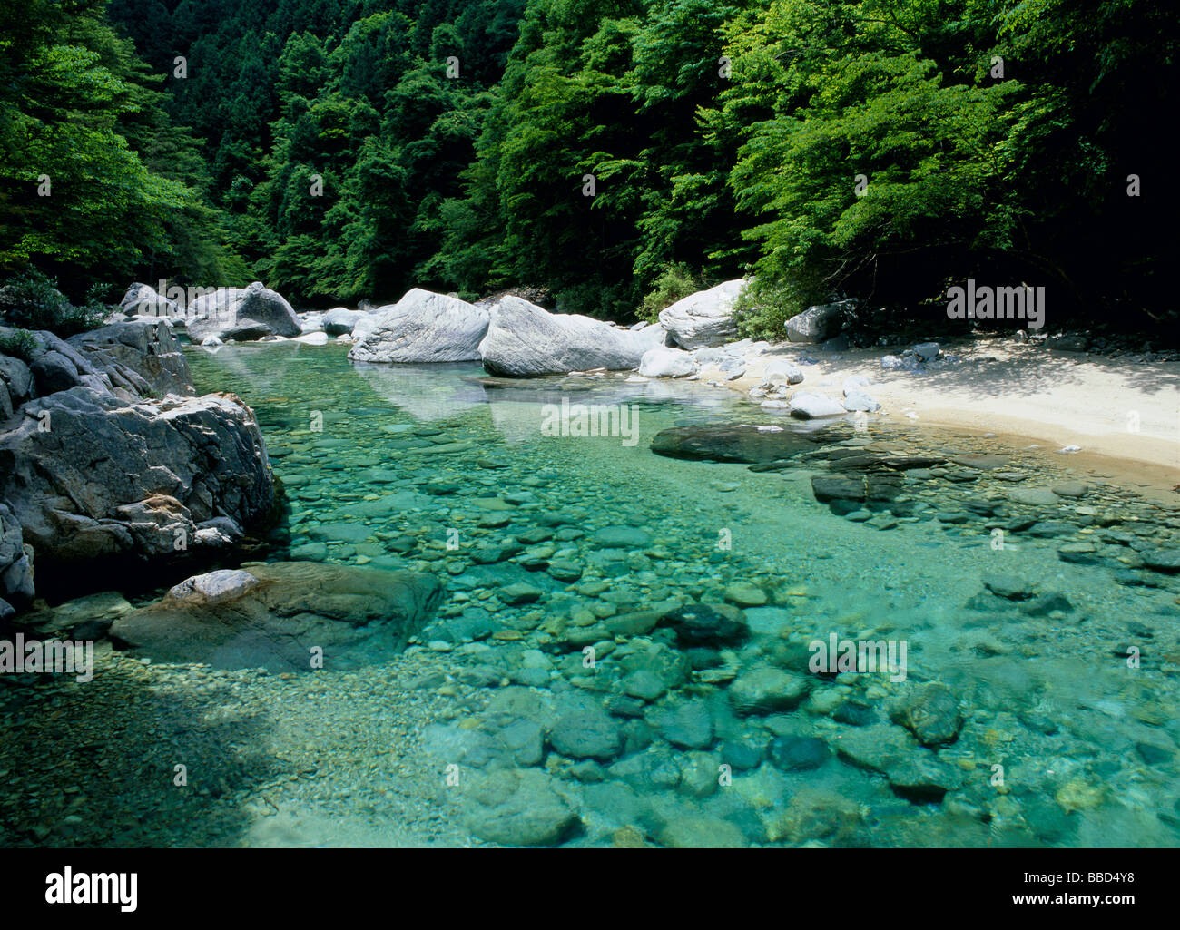 River in valley Stock Photo - Alamy