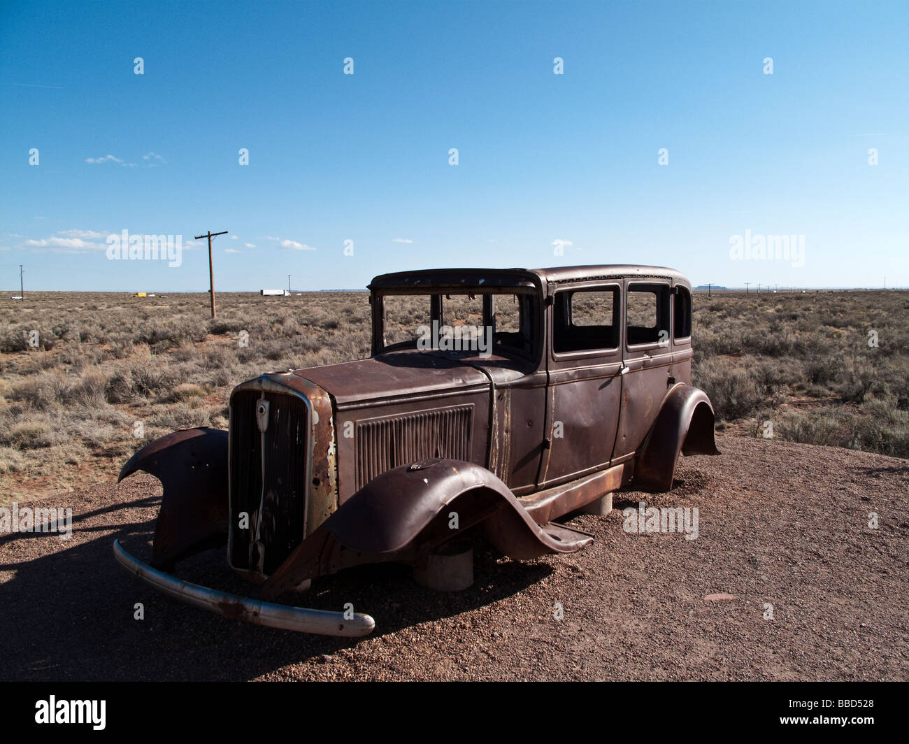 Abandoned Car, Route 66 Stock Photo - Alamy