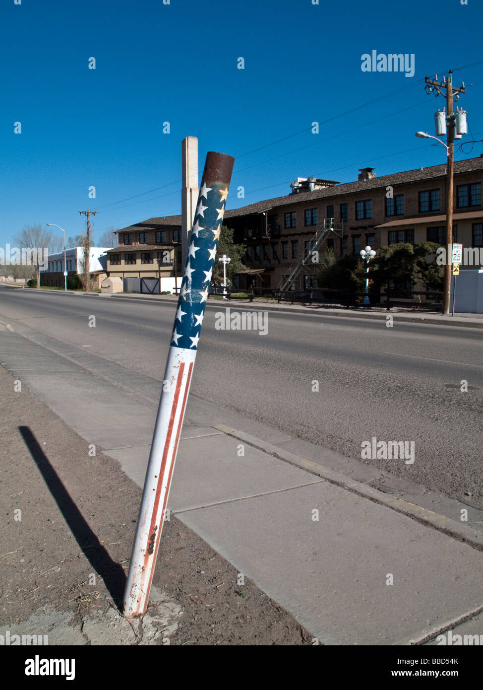 Stars ad Stripes on pole, New Mexico Stock Photo - Alamy