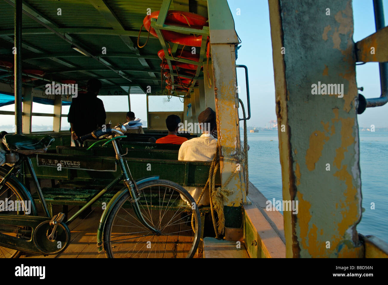 India, Kerala. Public ferry from Ernakulum to Fort Cochin (Cochi, Kochi ...