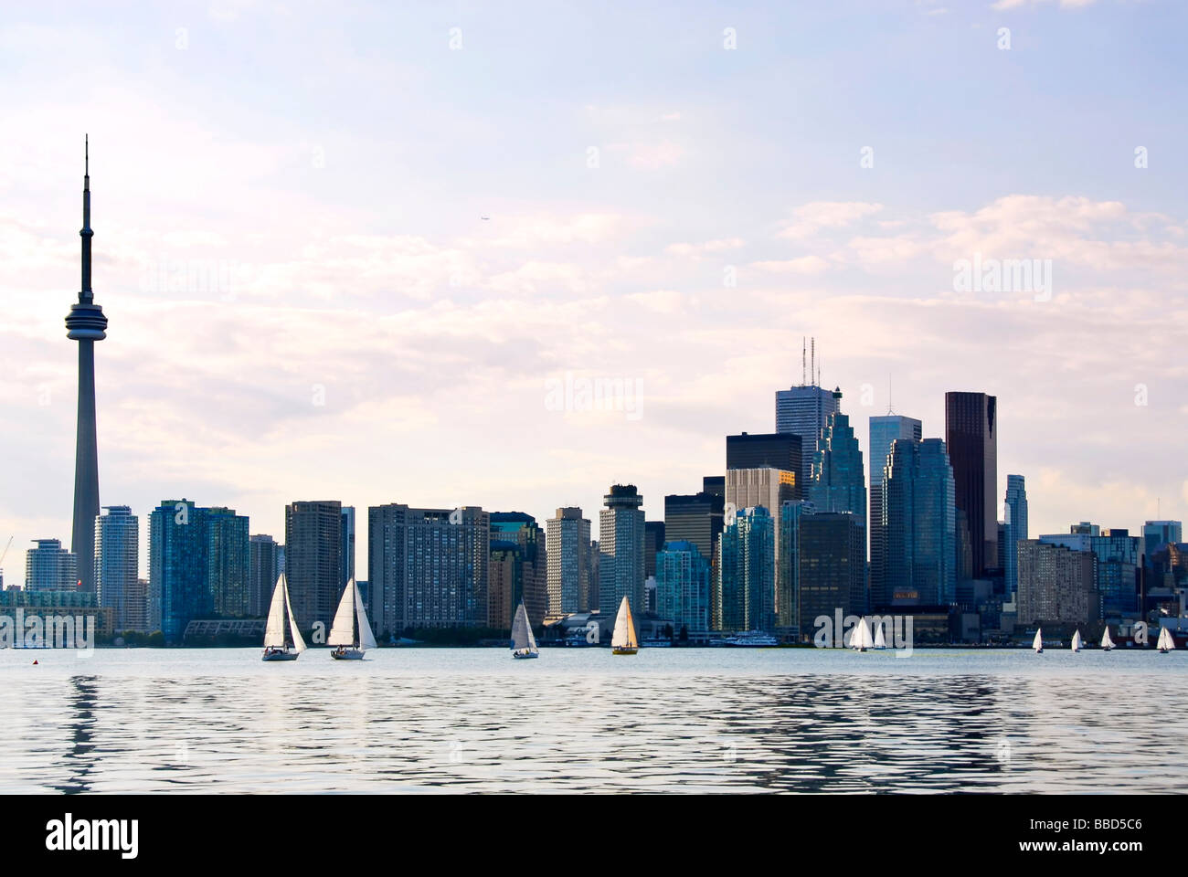 Toronto harbor skyline with CN Tower and skyscrapers Stock Photo - Alamy