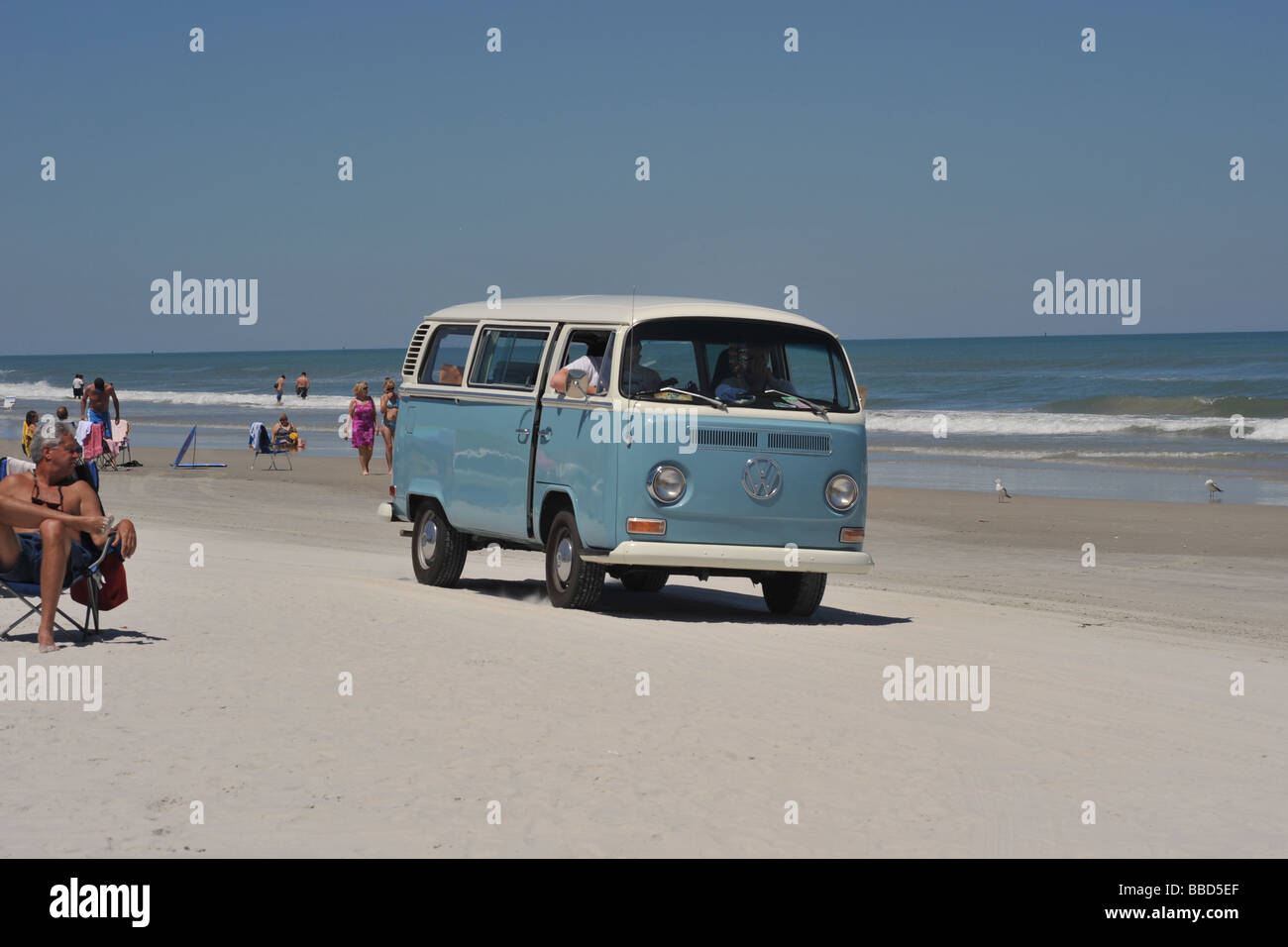 VW Combi on New Smyrma Beach Florida USA Stock Photo - Alamy