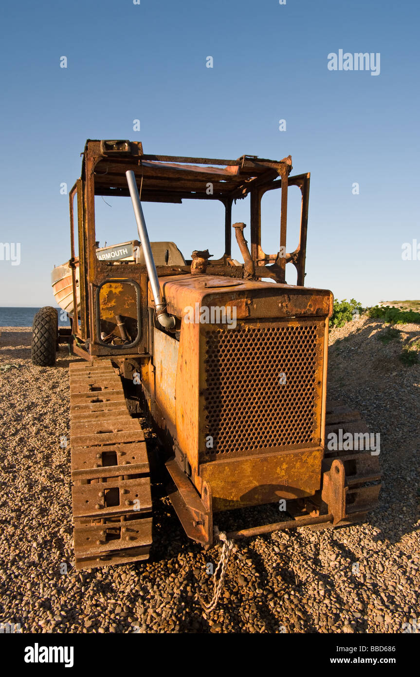 Beached bulldozer at Weybourne, Norfolk Stock Photo - Alamy