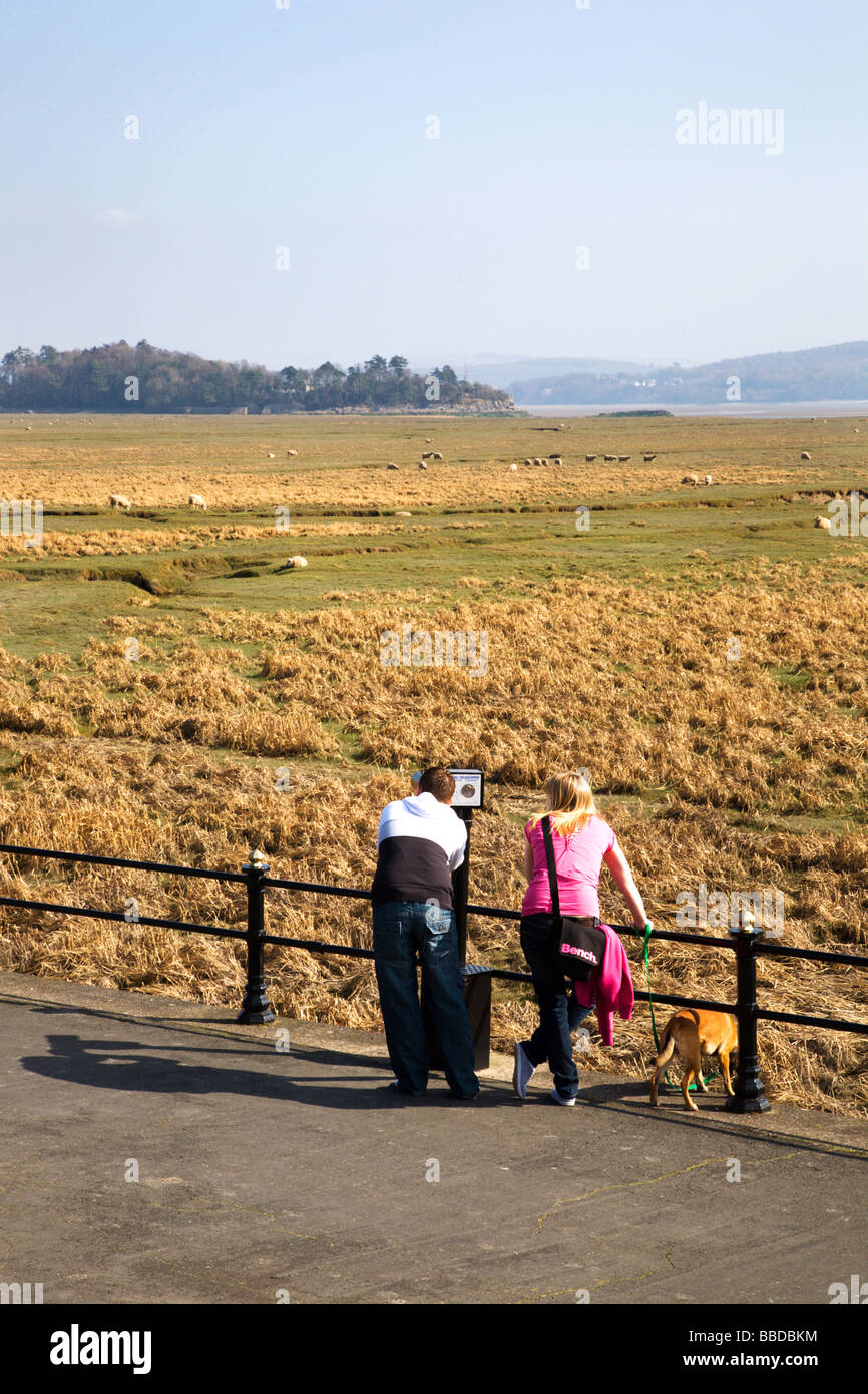Admiring the view from The Promenade Grange Over Sands Cumbria England ...