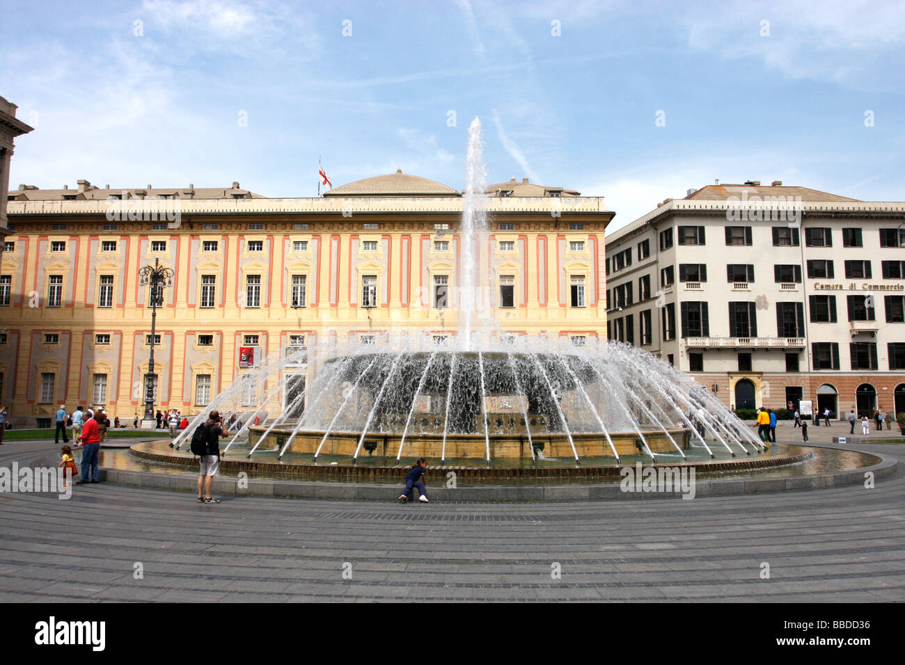 Fountain in the Piazza di Ferrari ,Square,Genoa Stock Photo - Alamy