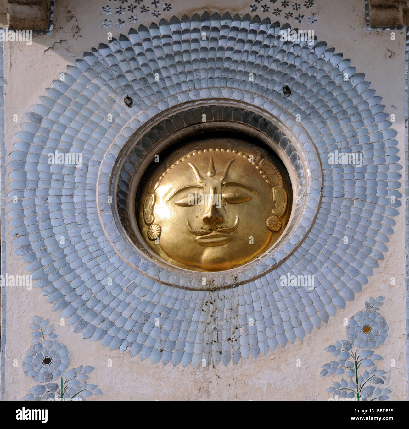 A royal sun symbol an the wall of the city City Palace, Udaipur, City ...