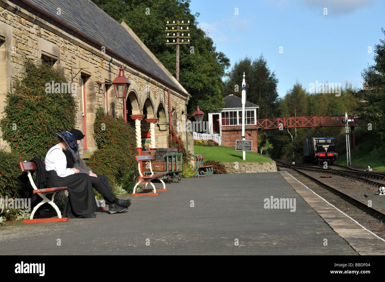Railway Station platform Beamish Museum County Durham England Stock ...