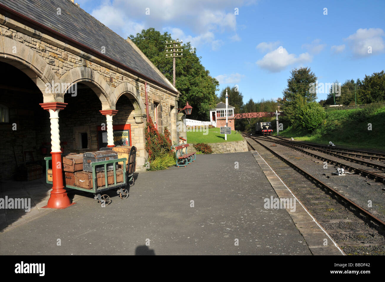 Railway Station platform Beamish Museum County Durham England Stock ...