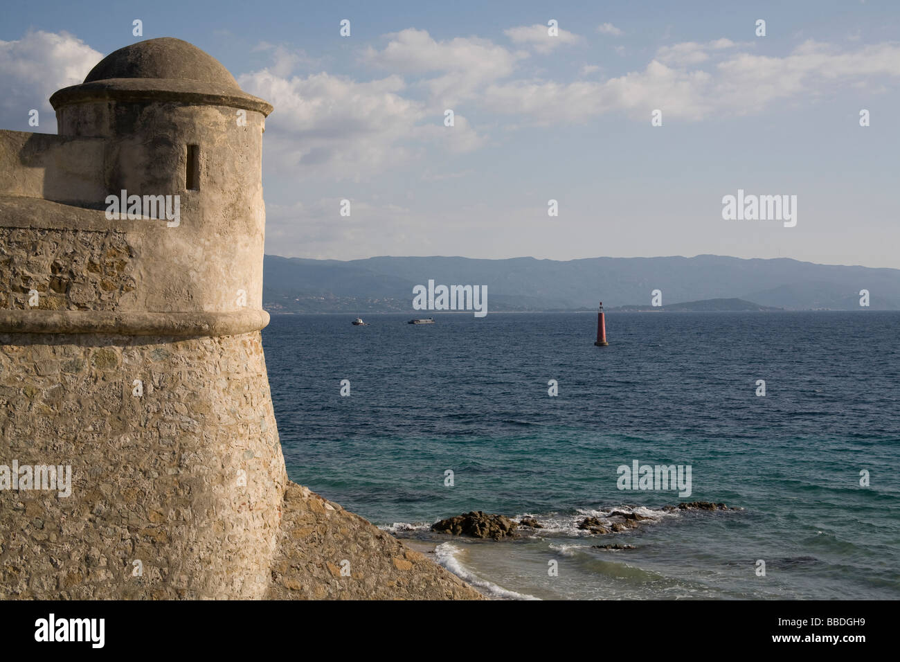 The Citadel watchtower in the old town of Ajaccio, Corsica France Stock ...