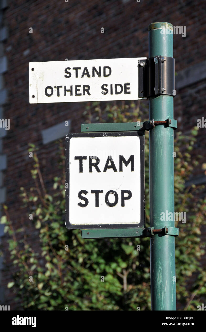 Old tram stop sign hi-res stock photography and images - Alamy
