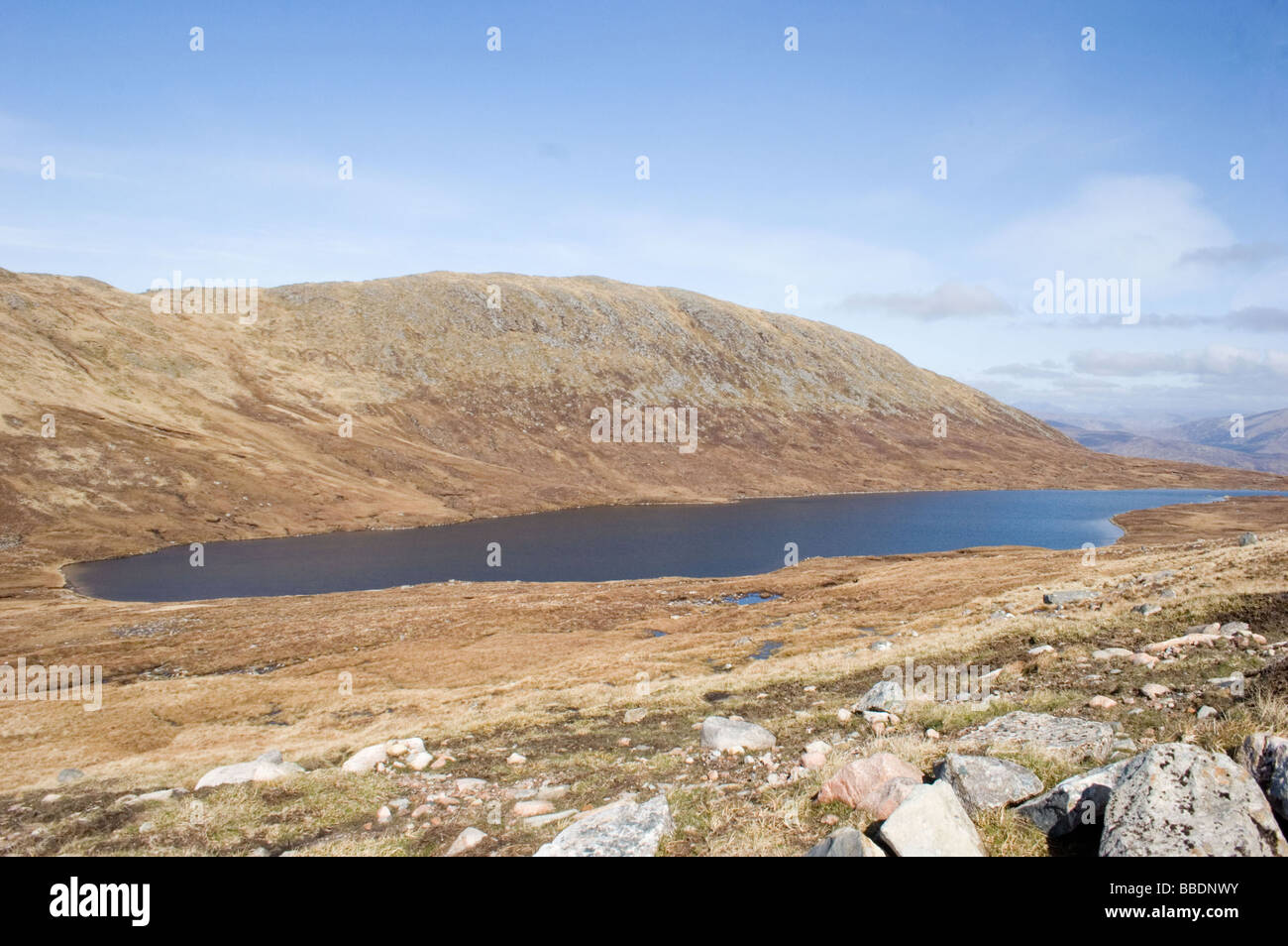 Panoramic view Scottish Highlands mountains ascent to Ben Nevis, area ...