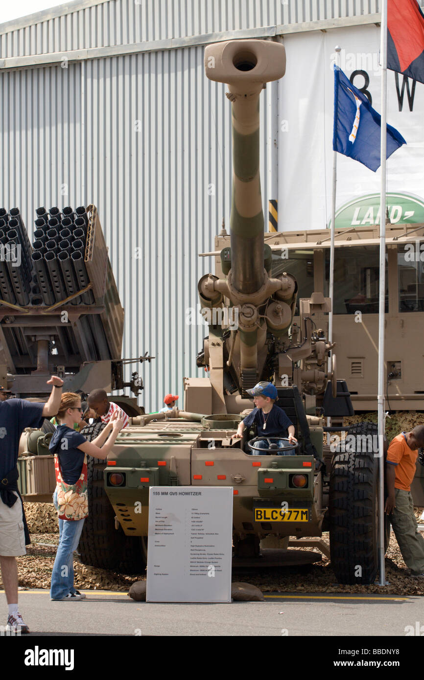 A G5 South African Defence Force 155 mm calibre towed howitzer on display at an air show in Cape ...