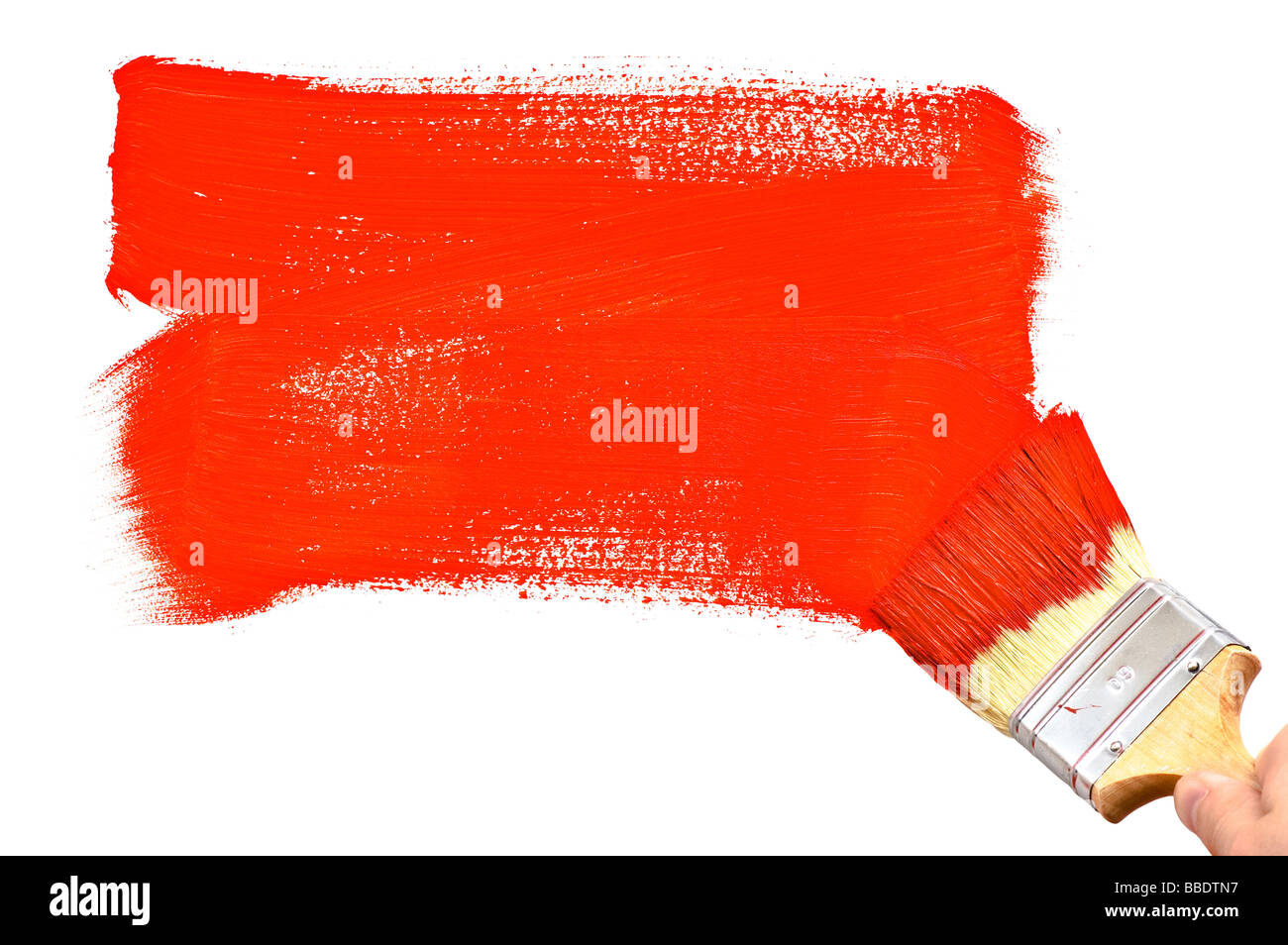 Painting with red brush Stock Photo - Alamy