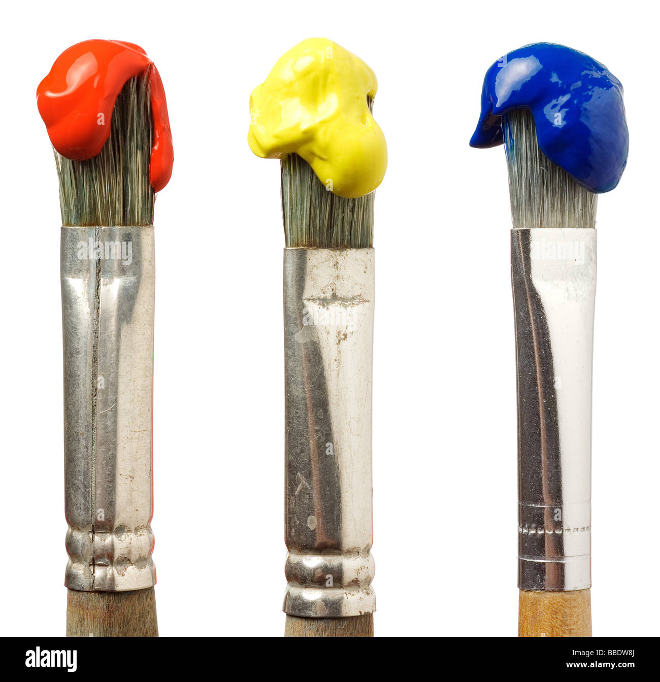 Red, yellow and blue paint Stock Photo - Alamy
