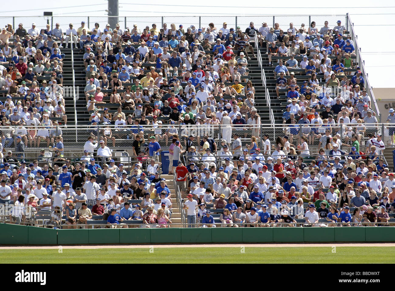 Baseball fans watch a spring training game at HoHoKam Park in Mesa ...