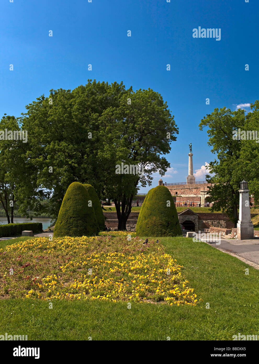 Kalemegdan fortress and park in an urban area neighborhood of Belgrade ...