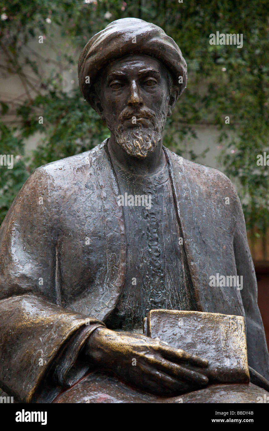 Statue of Moses Maimonides or Rambam in the Jewish Quarter in Cordoba ...