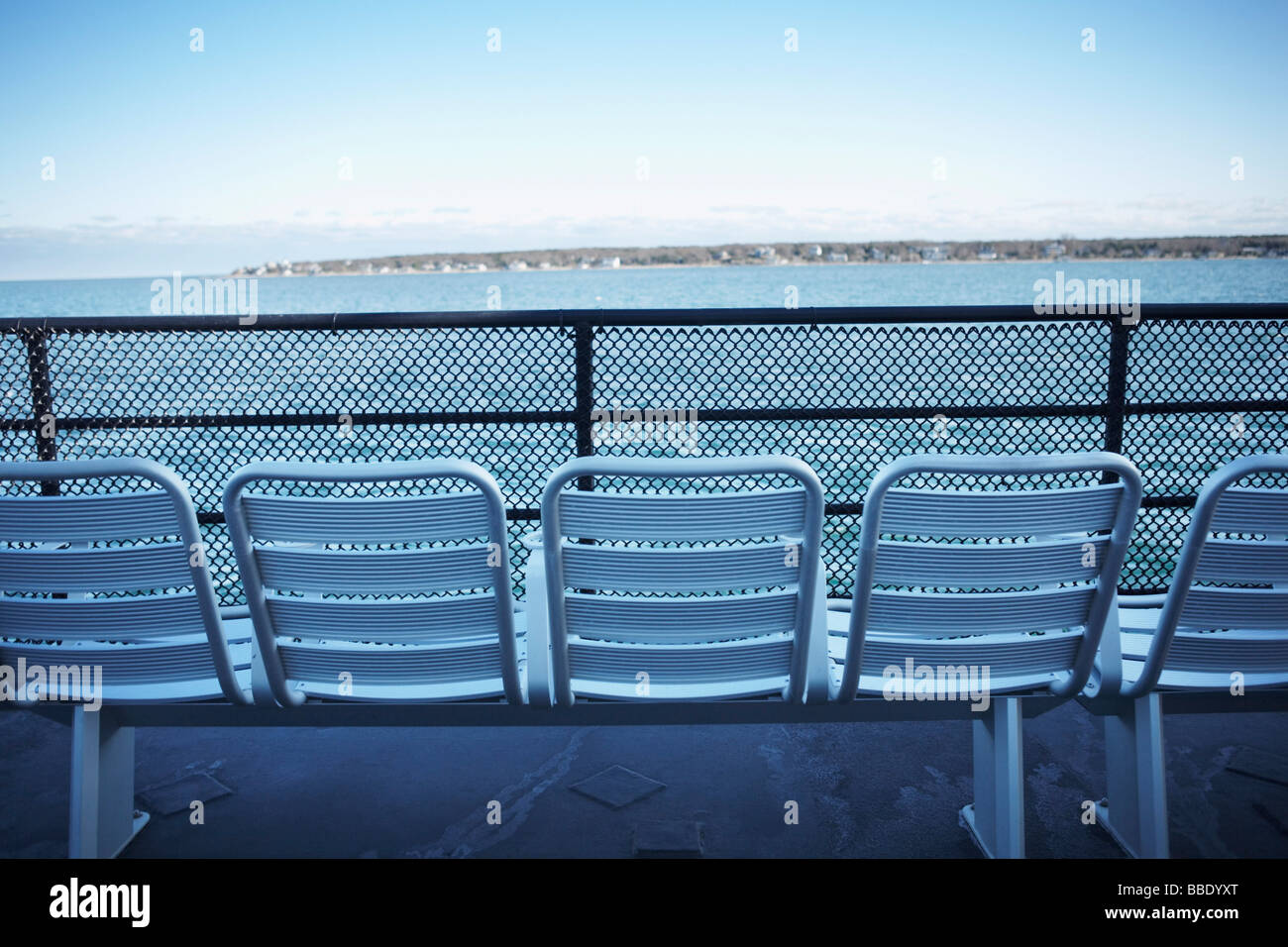 Chairs on Ferry Deck Stock Photo - Alamy