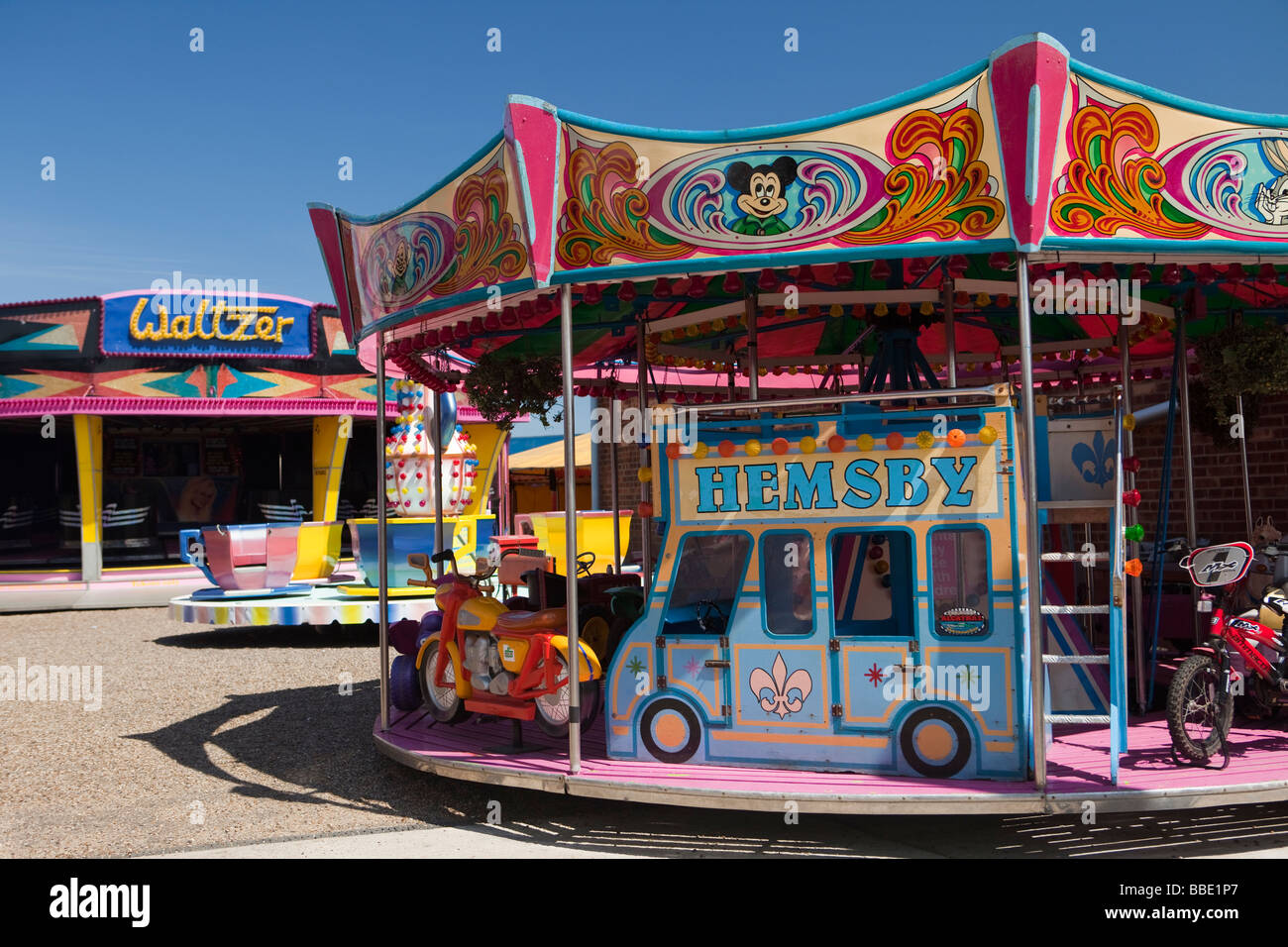 Childrens funfair roundabout hi-res stock photography and images - Alamy