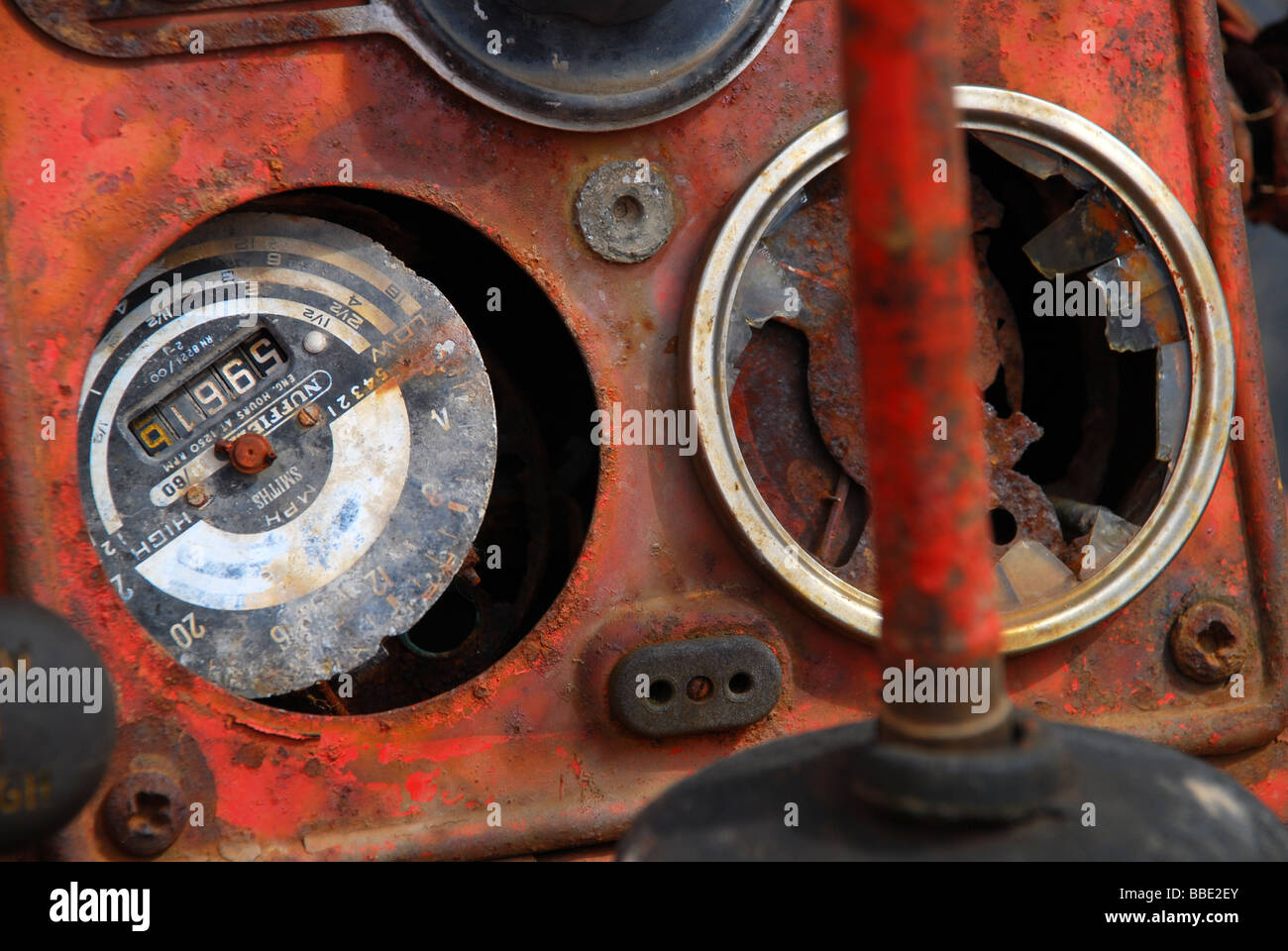 Tractor cabin, disused and rusted controls Stock Photo - Alamy
