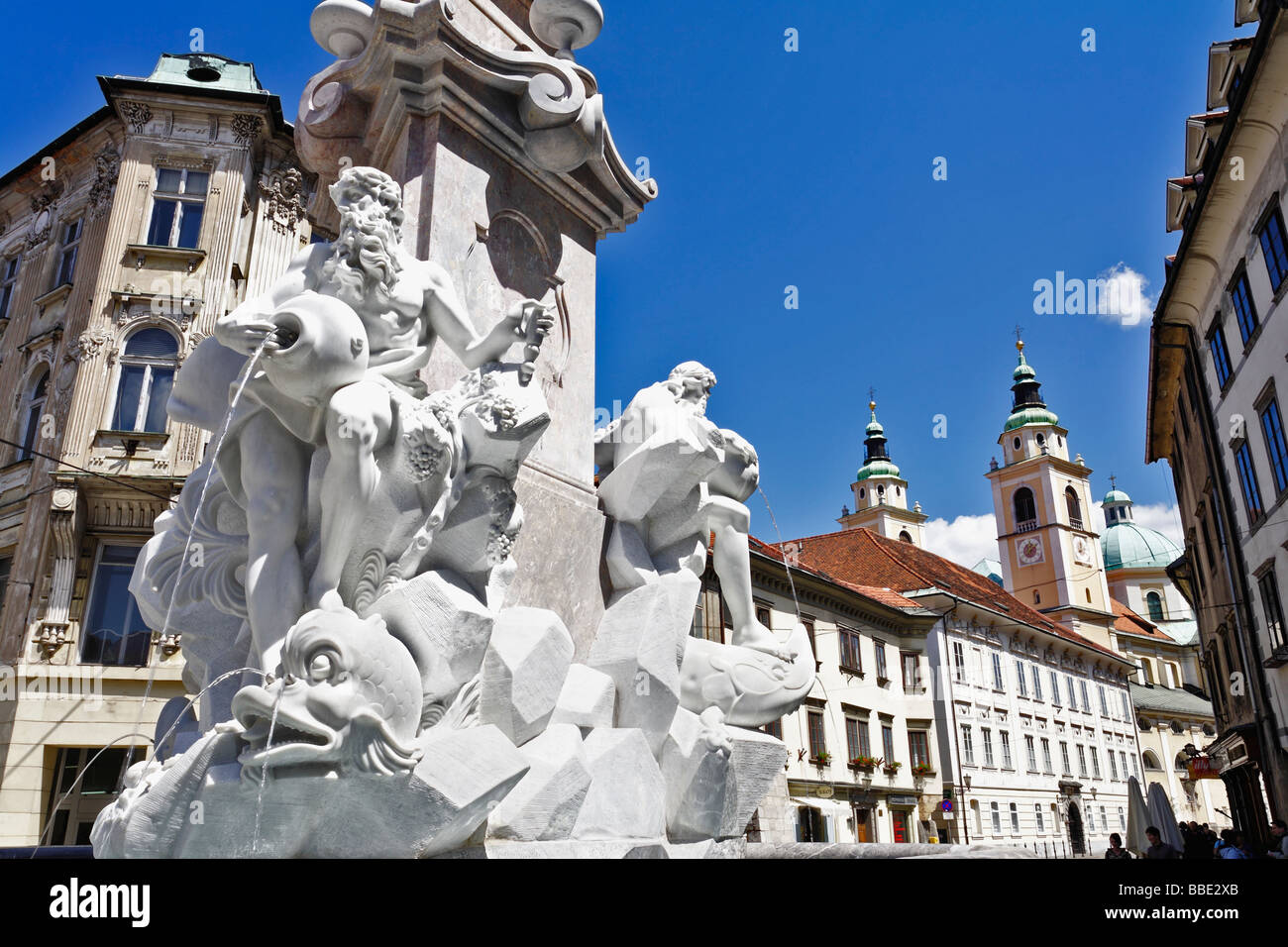 The Robba Fountain, one of Ljubljana's best known Baroque monuments ...