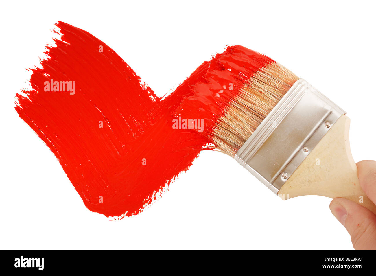 Painting with red brush Stock Photo - Alamy