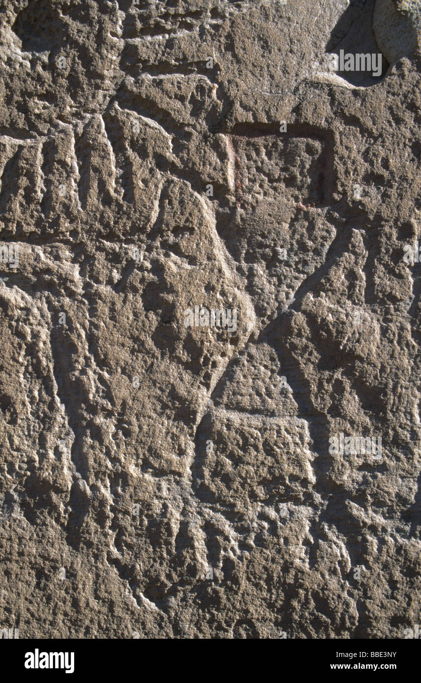 Petroglyph depicting a human figure with the sun in Utah USA Stock ...