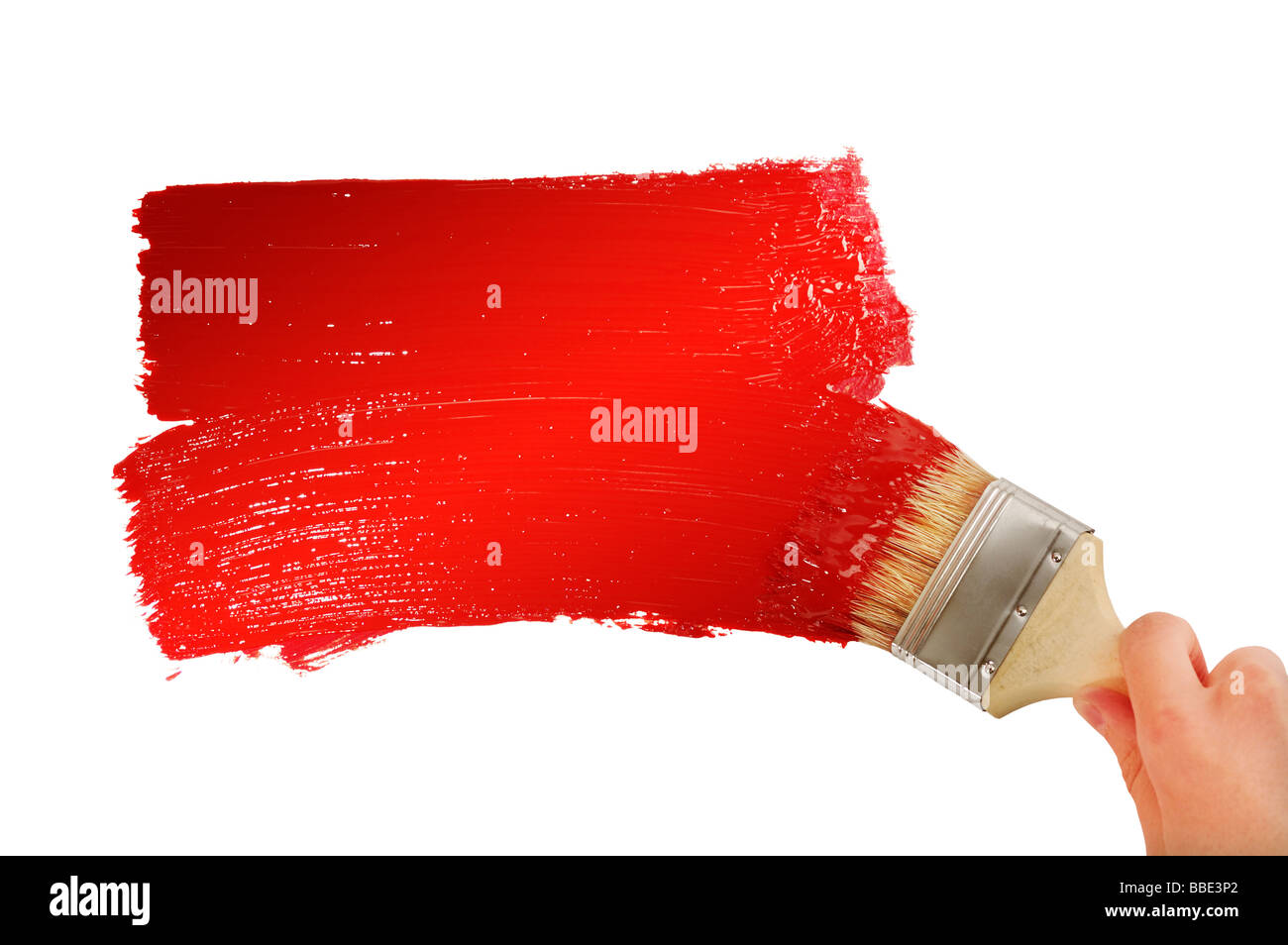 Painting with red brush Stock Photo - Alamy