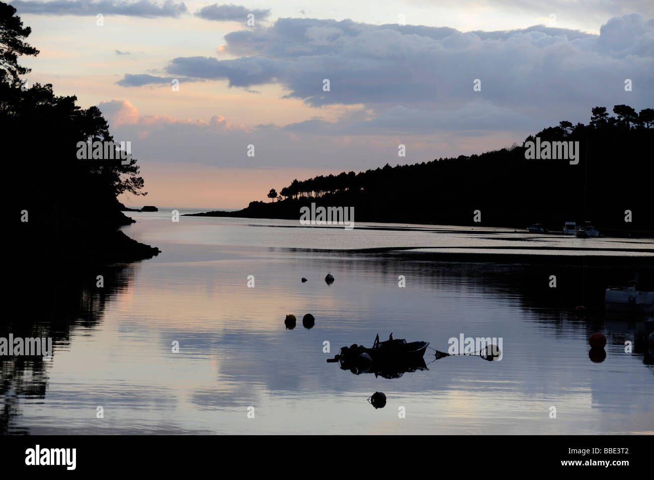 Riec-sur-Belon, Belon river Finistere Bretagne Brittany France Stock ...