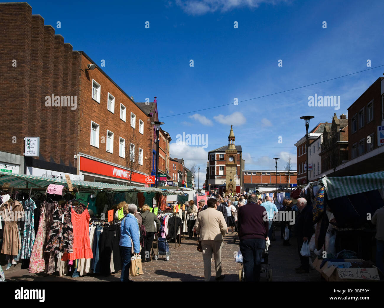 Ormskirk town centre on market day Stock Photo - Alamy