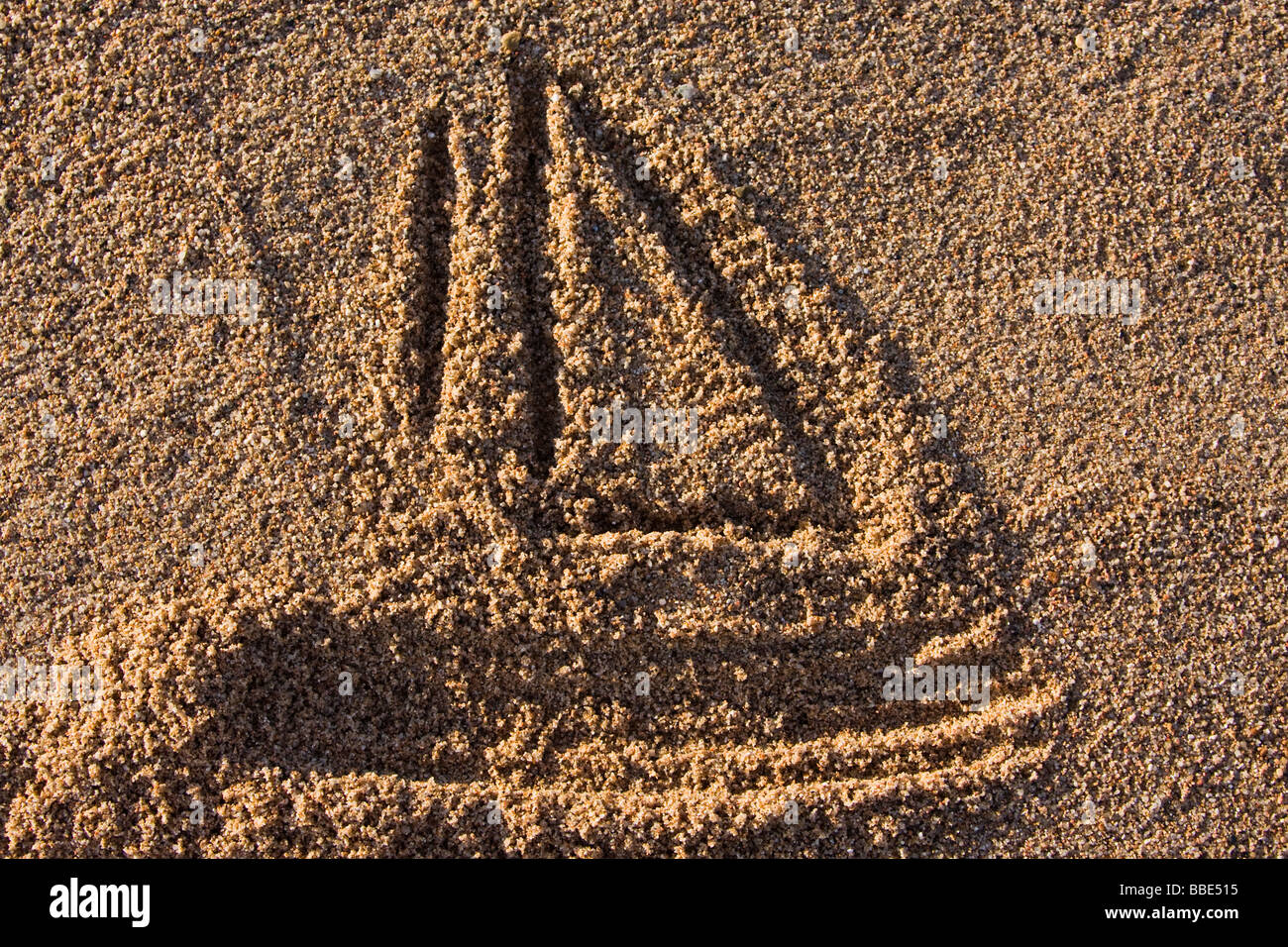 closeup of a yacht sign in sand on a beach Stock Photo - Alamy