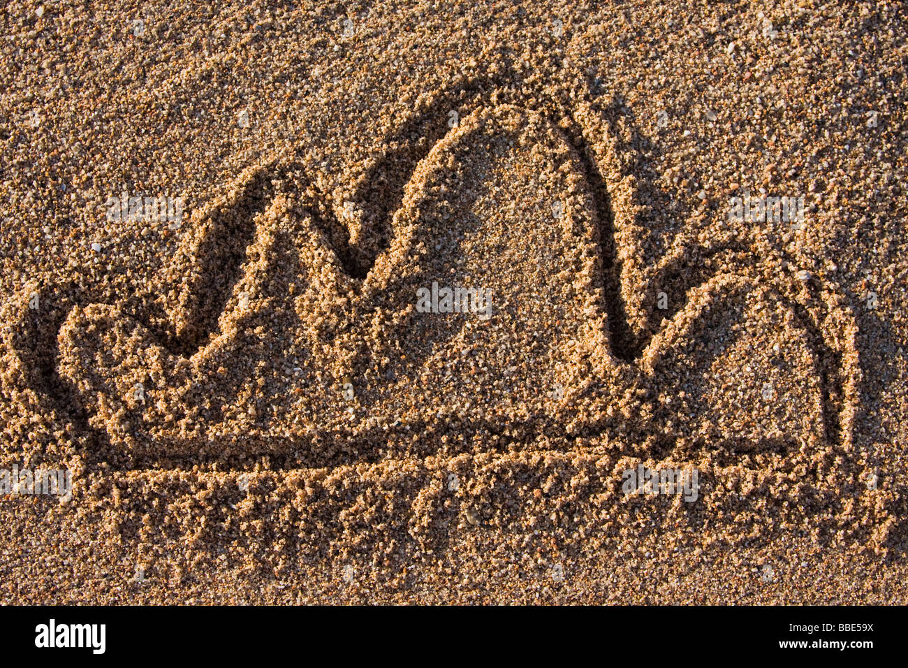 closeup of a cloud sign in sand on a beach Stock Photo - Alamy