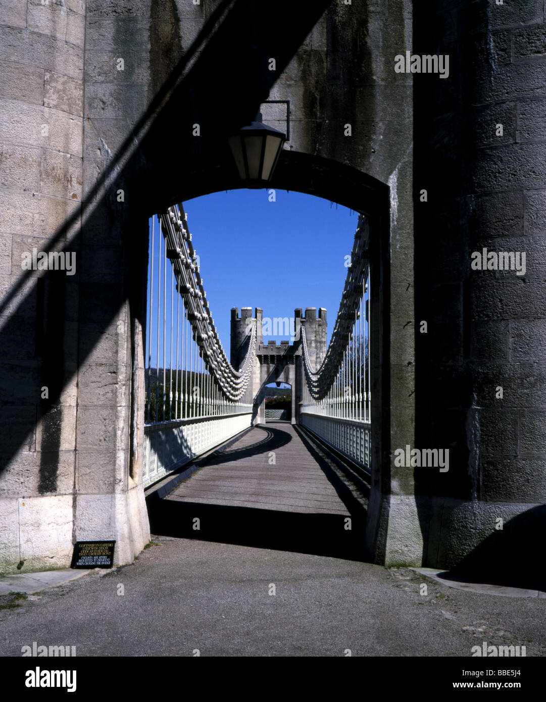 Conwy Suspension Bridge Conway Wales Stock Photo - Alamy