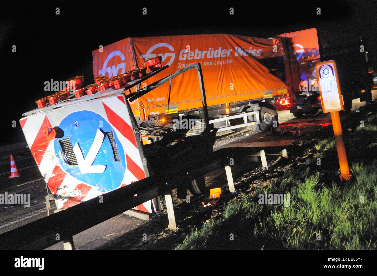 Autobahn construction vehicles road work High Resolution Stock ...