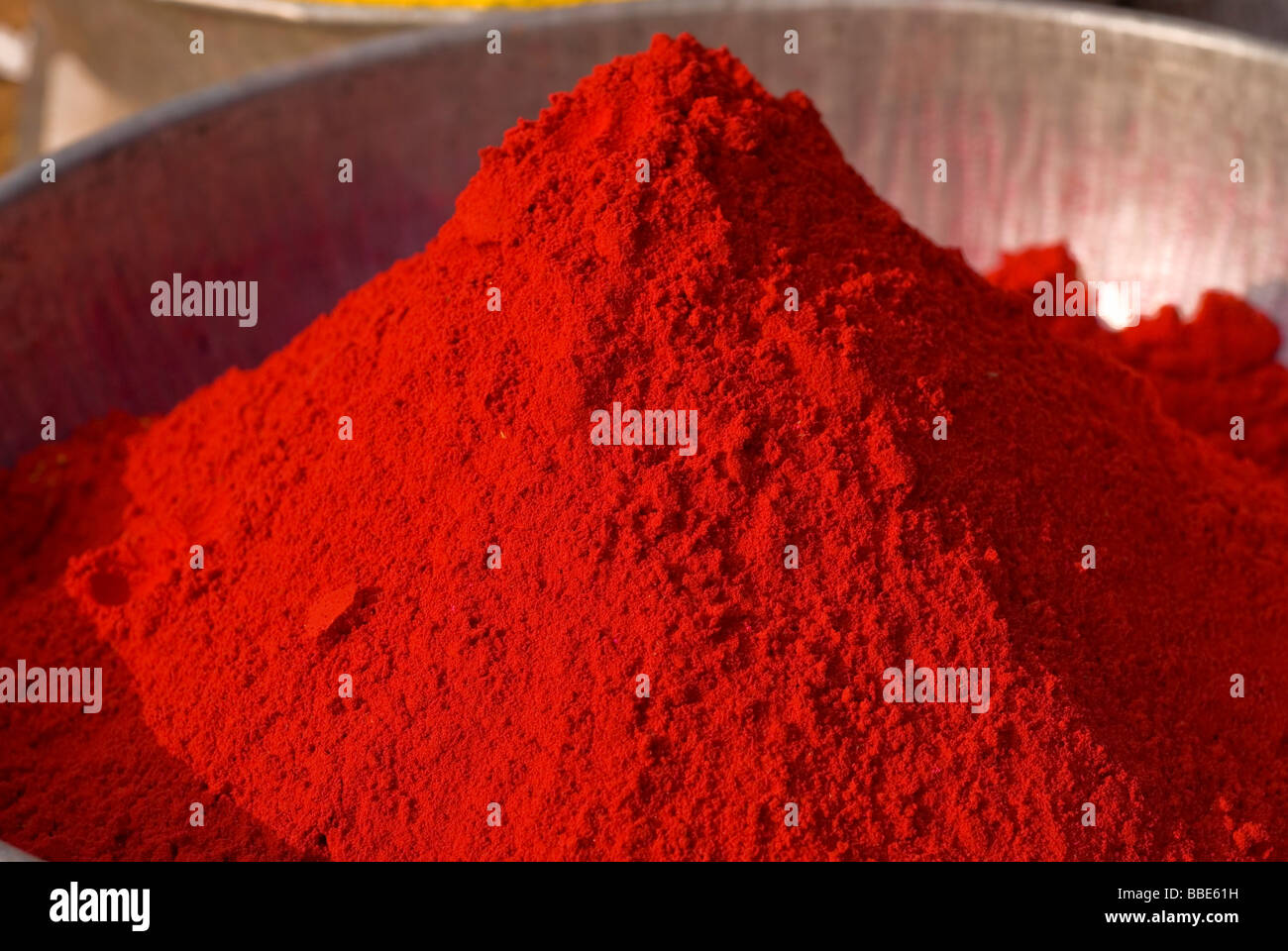 Indian color powder - lal Stock Photo - Alamy