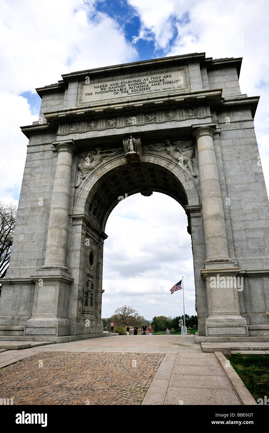 National Memorial Arch in Valley Forge National Historical Park Stock ...