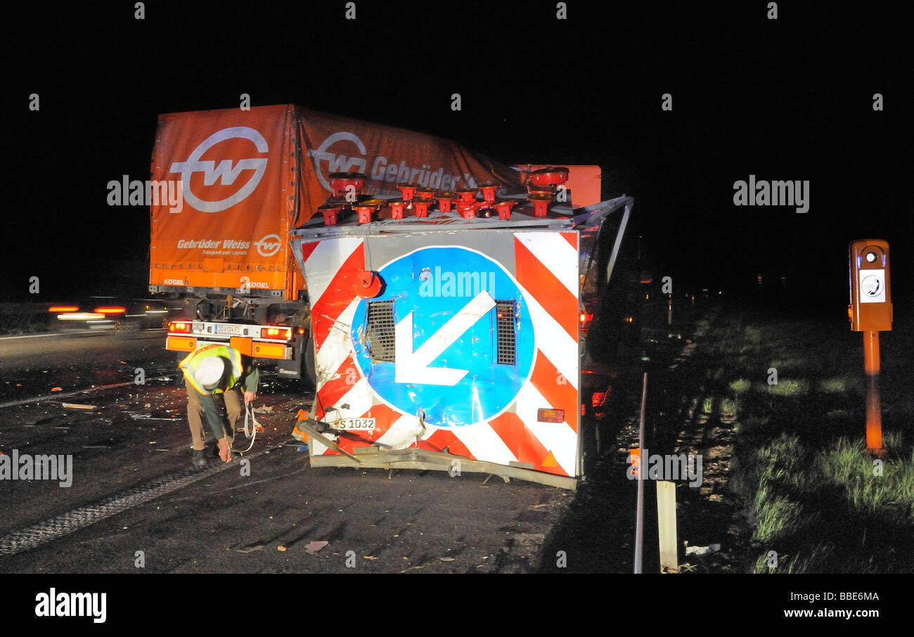 Autobahn construction vehicles road work High Resolution Stock ...
