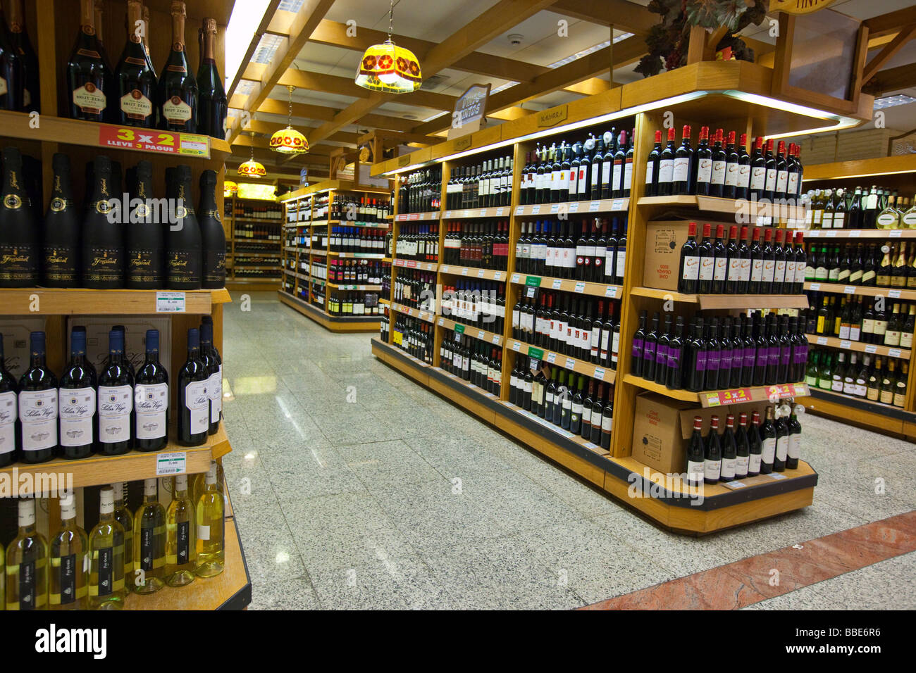 Wine Section in a Grocer in Granada Spain Stock Photo - Alamy