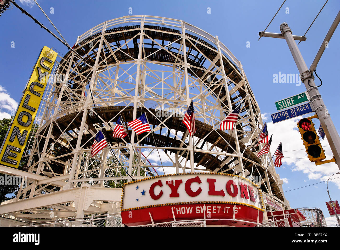 The well known Cyclone Roller coaster at Coney Island New York Stock ...