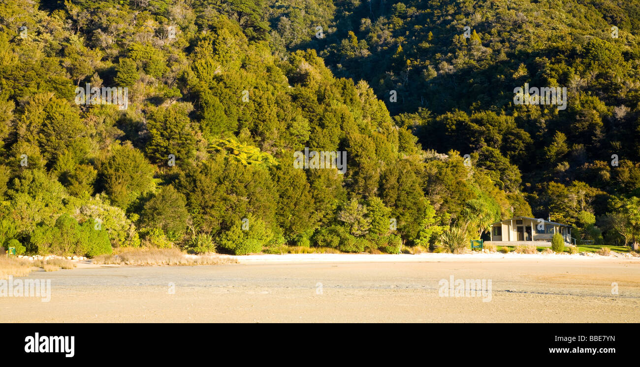 New Zealand Nelson Abel Tasman National Park Awaroa Hut at the Awaroa ...
