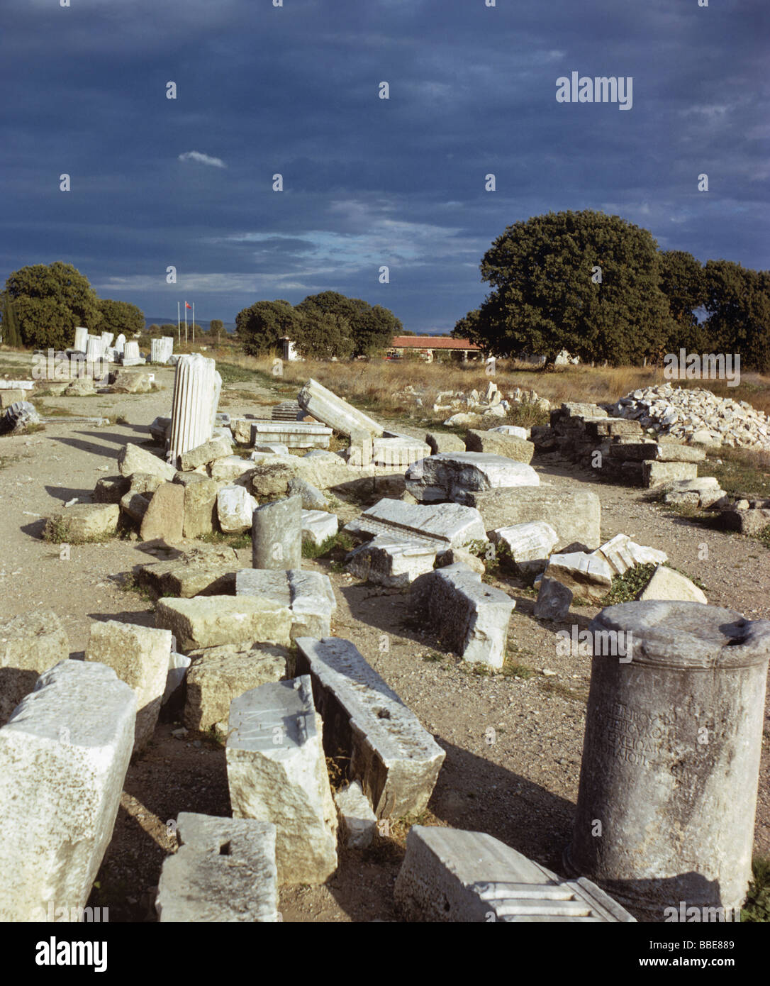 Scramble of marble pieces Troy Turkey 671030 017 Stock Photo - Alamy